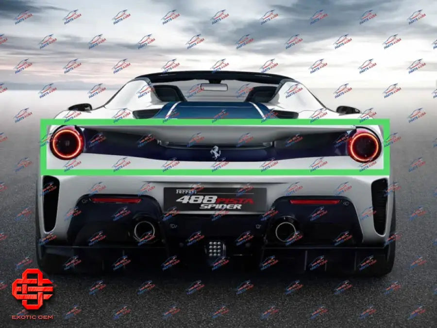 FERRARI 488 PISTA REAR BUMPER UPPER PART, CARBON – EXOTIC OEM