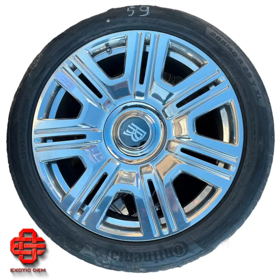 ROLLS ROYCE CULLINAN WHEEL SET, FULL POLISHED WHEELS SET 22 INCH ...